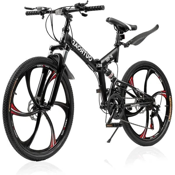 26" Foldable Mountain Bike 21 Speeds Full Suspension – 24 Hour Sport